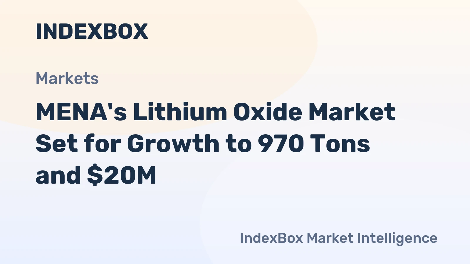 MENA's Lithium Oxide Market Set for Growth to 970 Tons and $20M