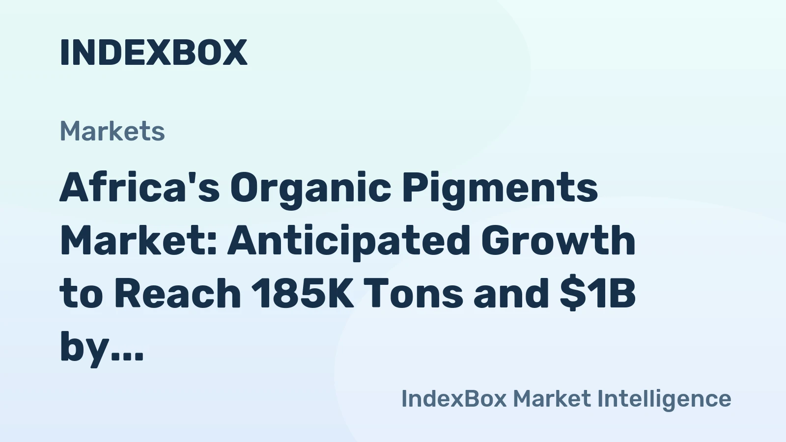 Africa's Organic Pigments Market: Anticipated Growth to Reach 185K Tons and $1B by 2035