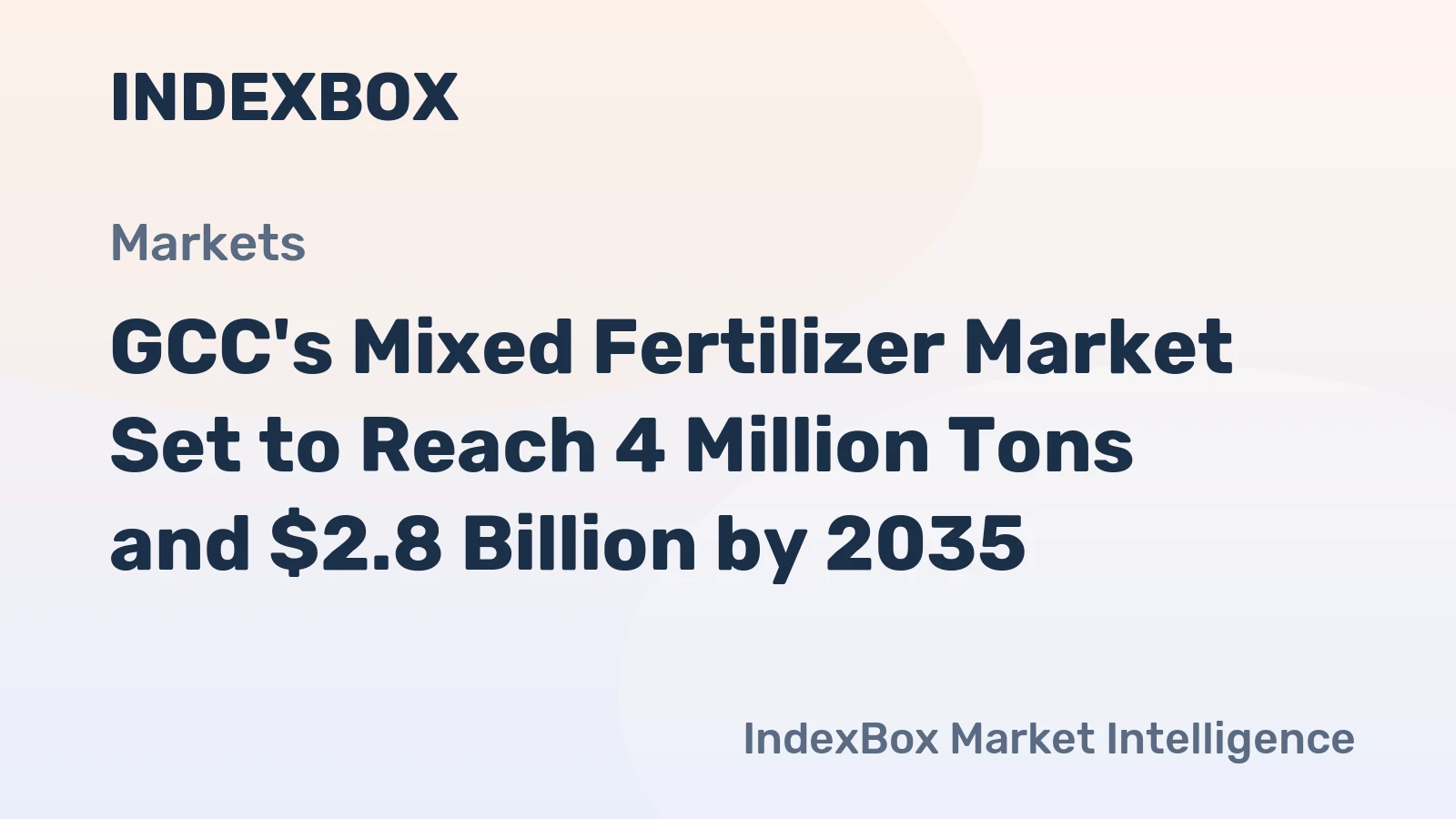 GCC's Mixed Fertilizer Market Set to Reach 4 Million Tons and $2.8 Billion by 2035