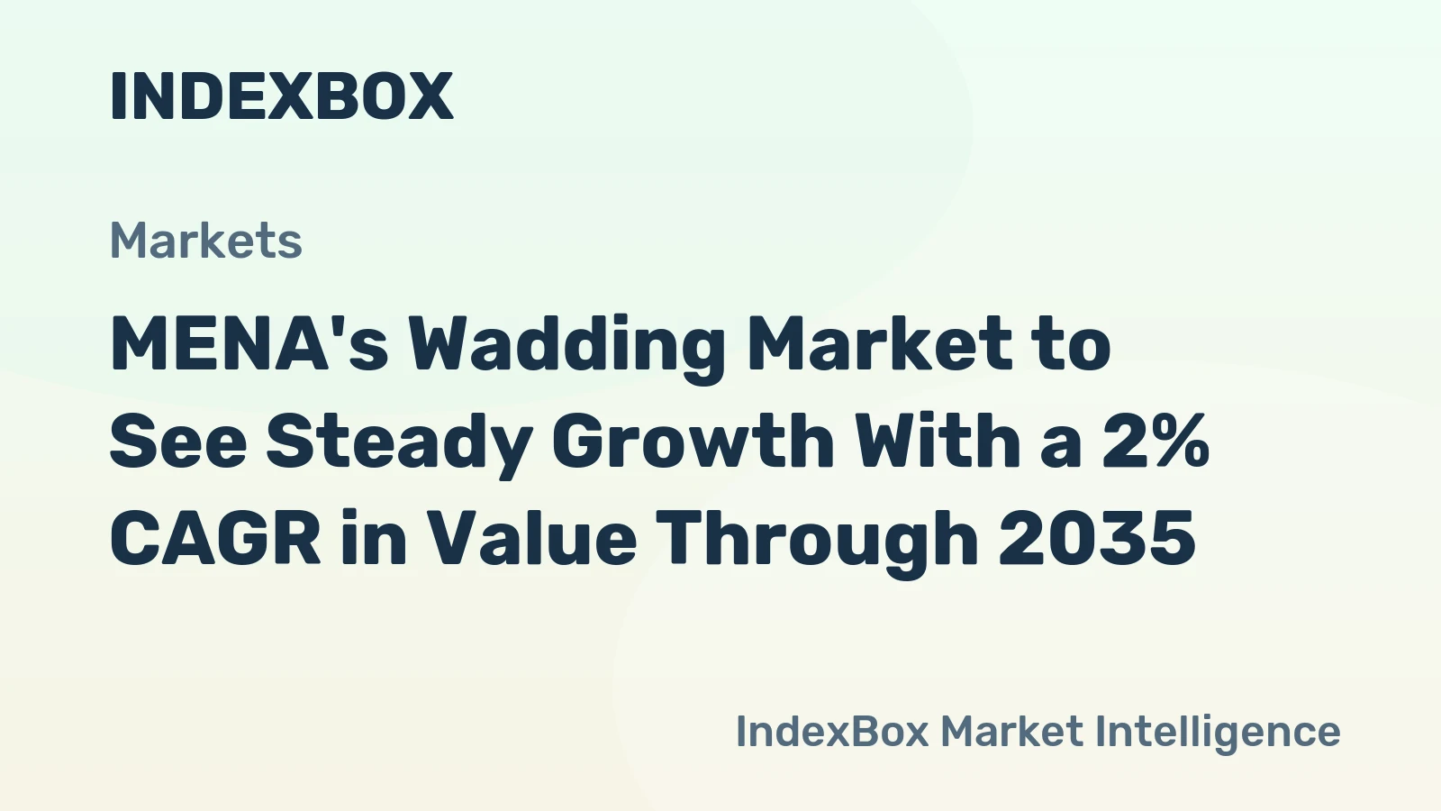 MENA's Wadding Market to See Steady Growth With a 2% CAGR in Value Through 2035
