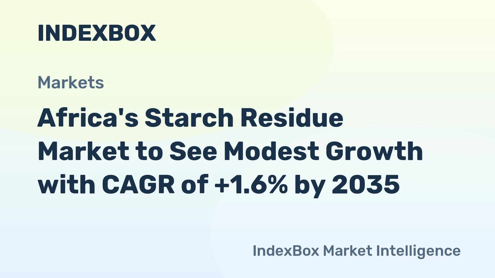 Africa's Starch Residue Market to See Modest Growth with CAGR of +1.6% by 2035