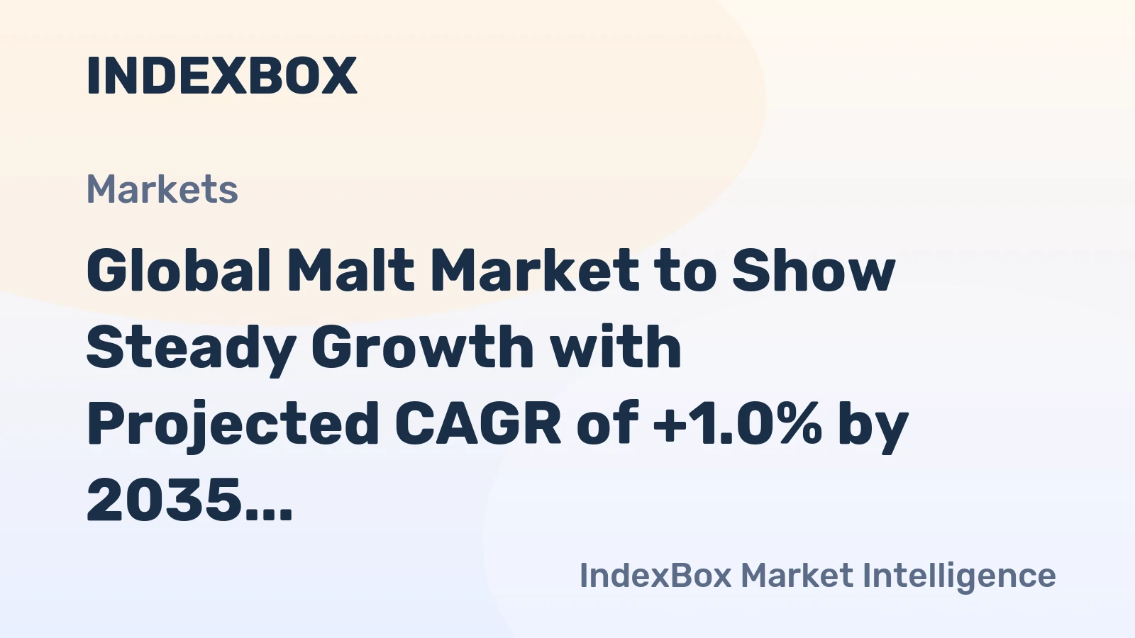 Global Malt Market to Show Steady Growth with Projected CAGR of +1.0% by 2035