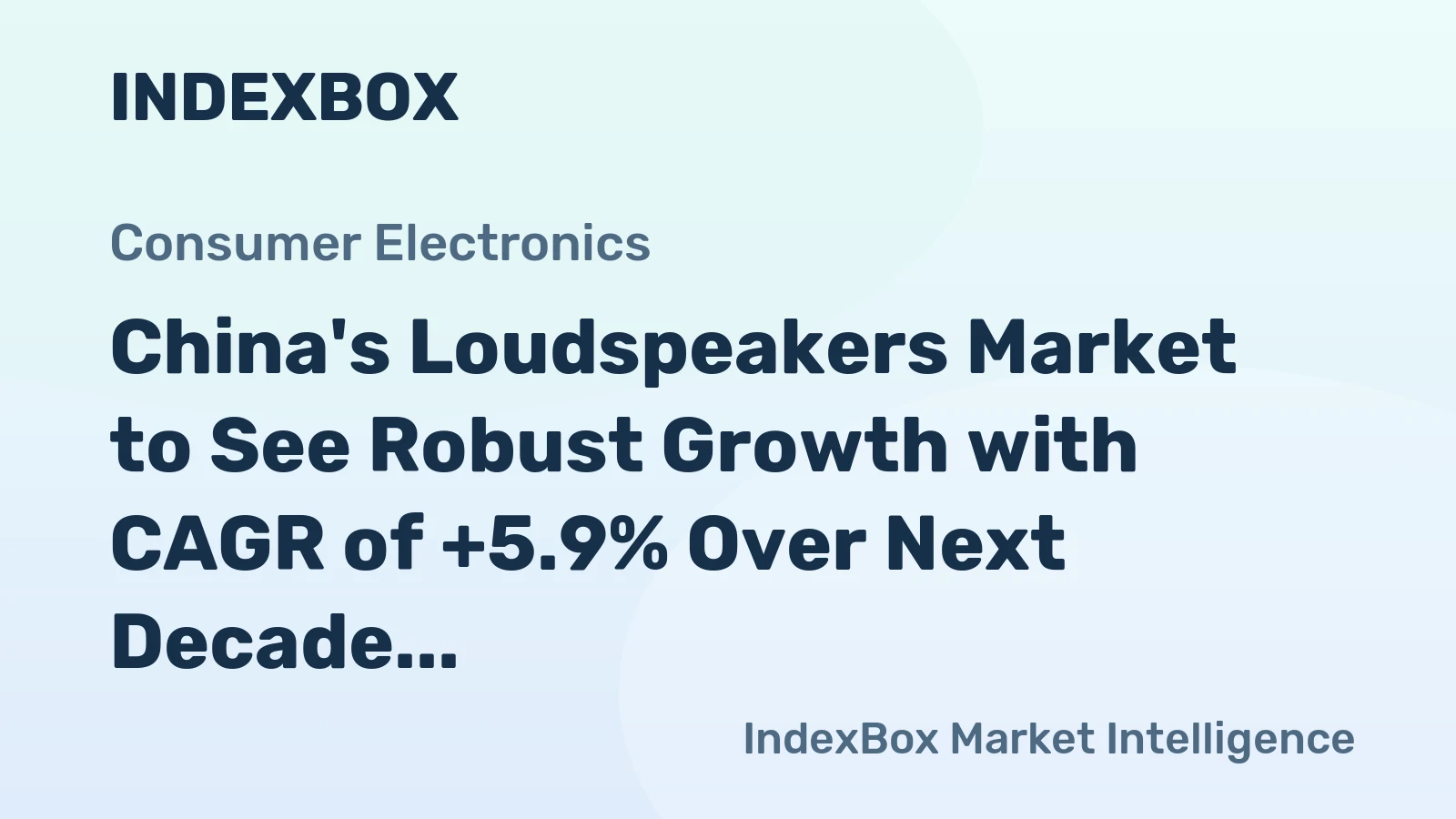 China's Loudspeakers Market to See Robust Growth with CAGR of +5.9% Over Next Decade