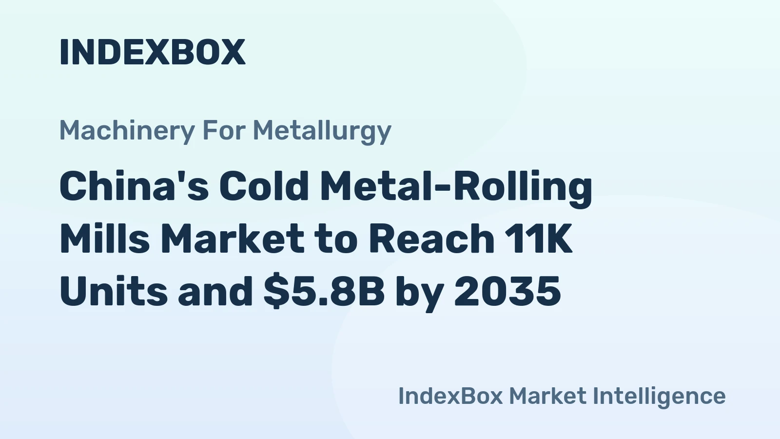 China's Cold Metal-Rolling Mills Market to Reach 11K Units and $5.8B by 2035