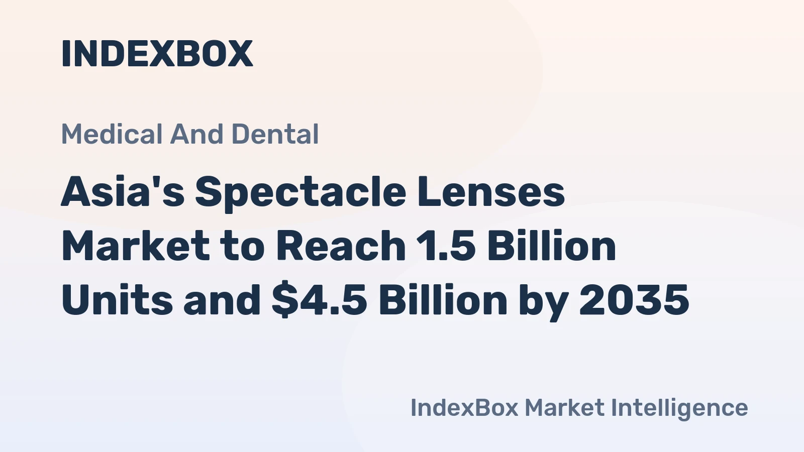 Asia's Spectacle Lenses Market to Reach 1.5 Billion Units and $4.5 Billion by 2035
