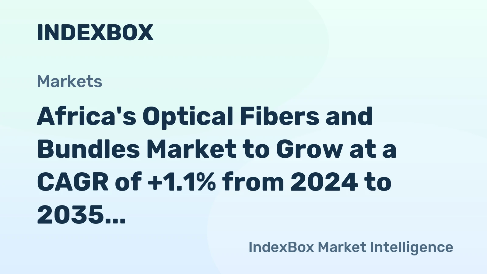 Africa's Optical Fibers and Bundles Market to Grow at a CAGR of +1.1% from 2024 to 2035, reaching 35K tons