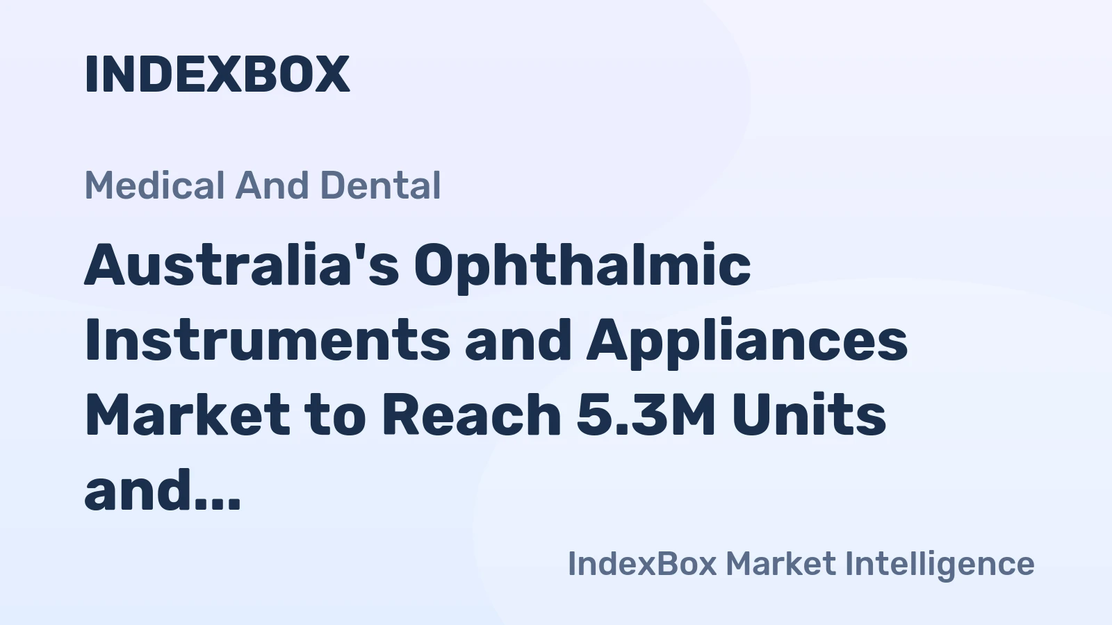 Australia's Ophthalmic Instruments and Appliances Market to Reach 5.3M Units and $2.2B by 2035