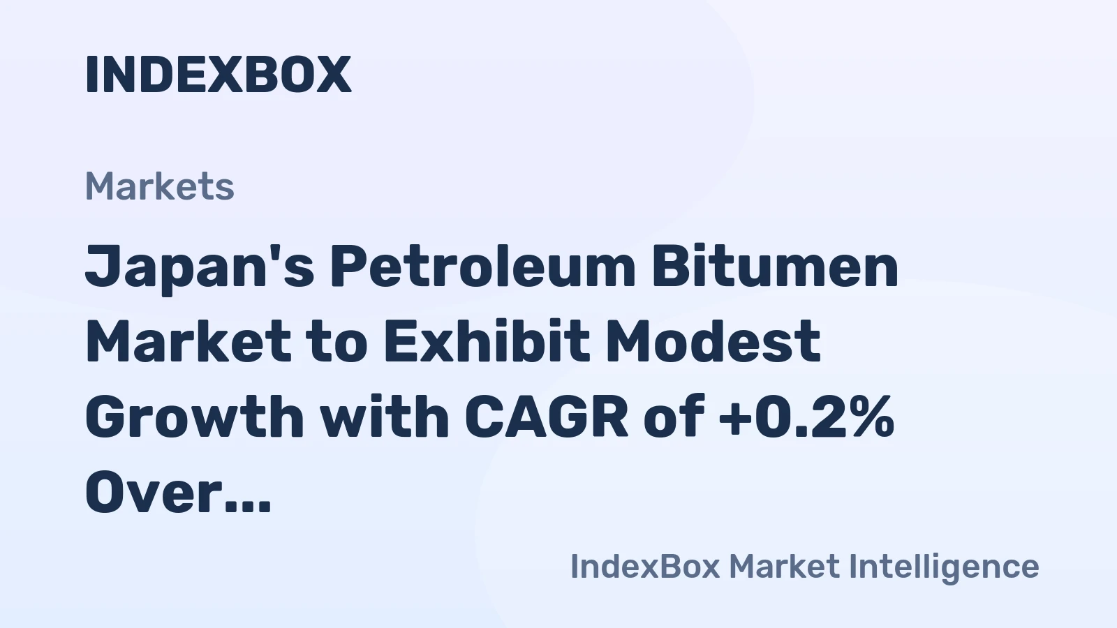 Japan's Petroleum Bitumen Market to Exhibit Modest Growth with CAGR of +0.2% Over Next Decade
