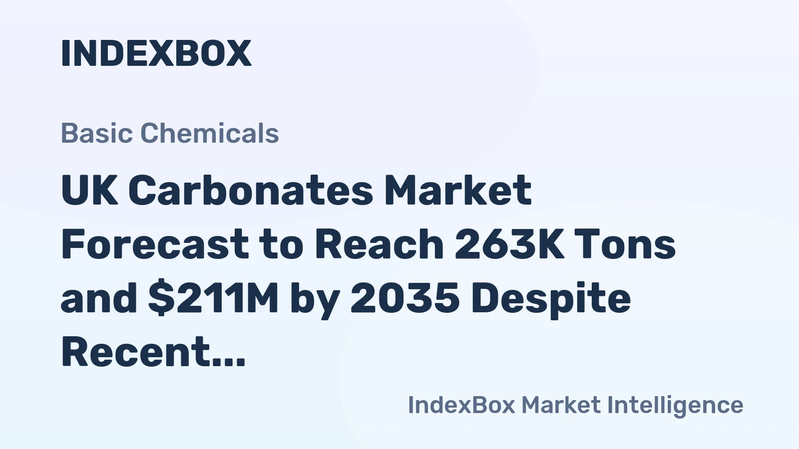 UK Carbonates Market Forecast to Reach 263K Tons and $211M by 2035 Despite Recent Contraction