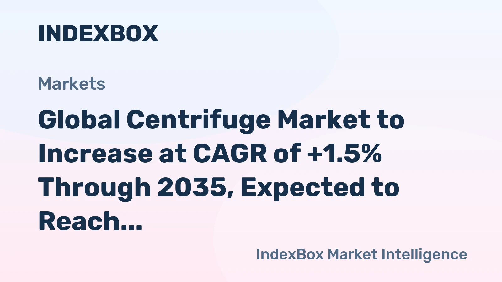 Global Centrifuge Market to Increase at CAGR of +1.5% Through 2035, Expected to Reach $75B in Value
