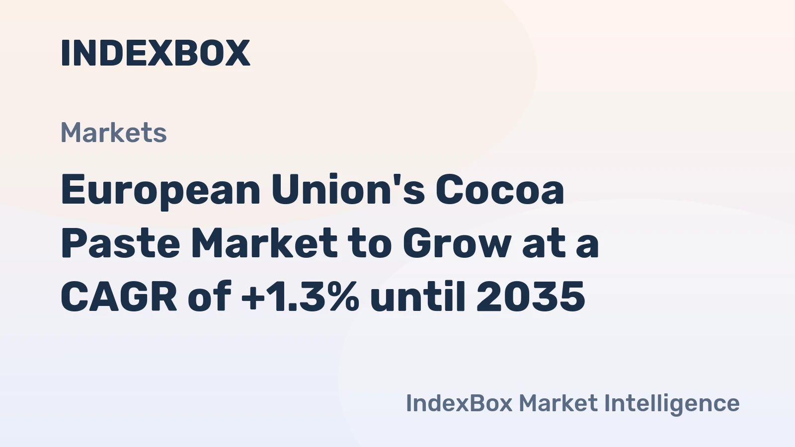 European Union's Cocoa Paste Market to Grow at a CAGR of +1.3% until 2035