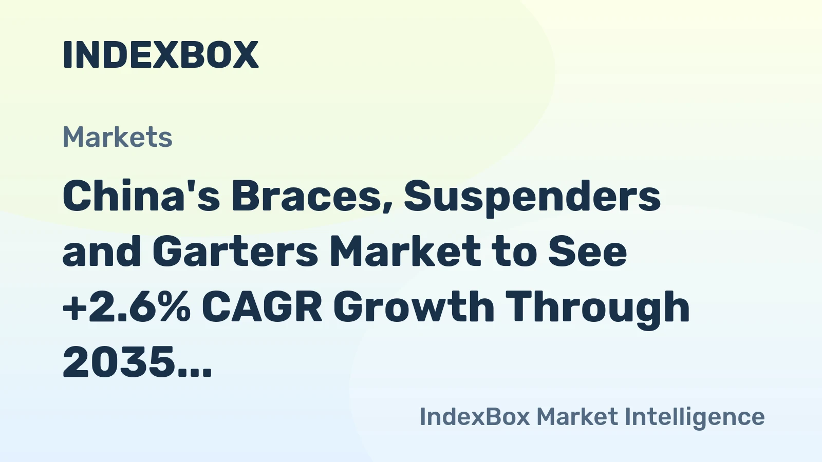 China's Braces, Suspenders and Garters Market to See +2.6% CAGR Growth Through 2035