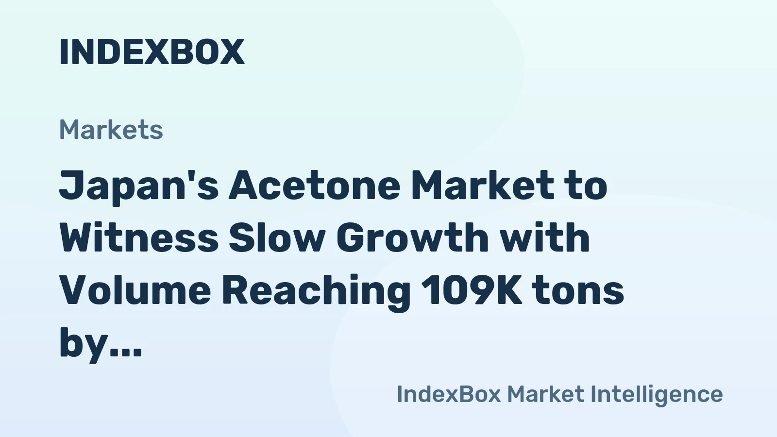 Japan's Acetone Market to Witness Slow Growth with Volume Reaching 109K tons by 2035