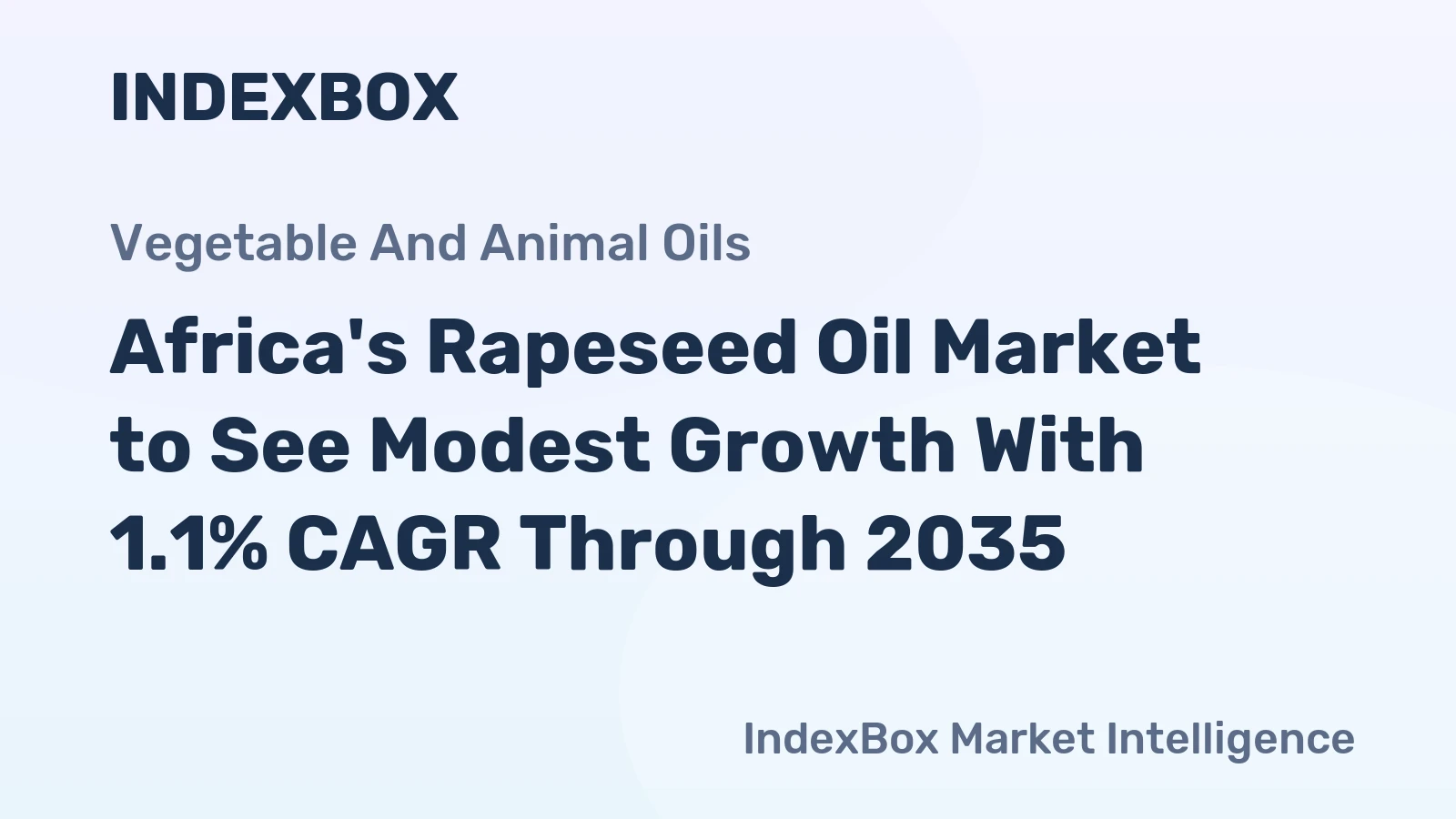 Africa's Rapeseed Oil Market to See Modest Growth With 1.1% CAGR Through 2035