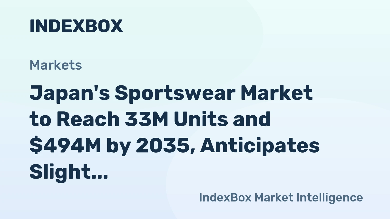 Japan's Sportswear Market to Reach 33M Units and $494M by 2035, Anticipates Slight Growth