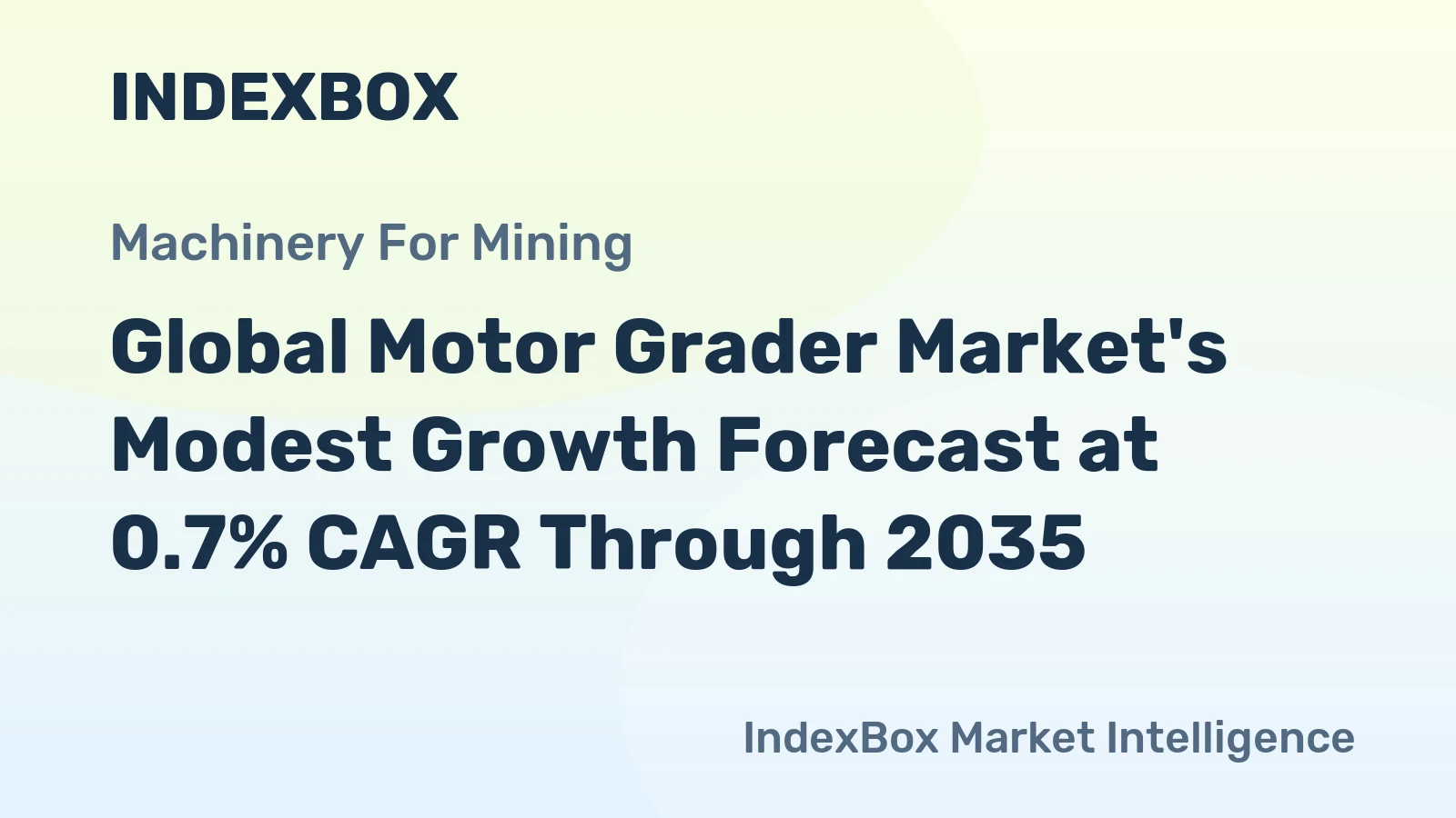 Global Motor Grader Market's Modest Growth Forecast at 0.7% CAGR Through 2035