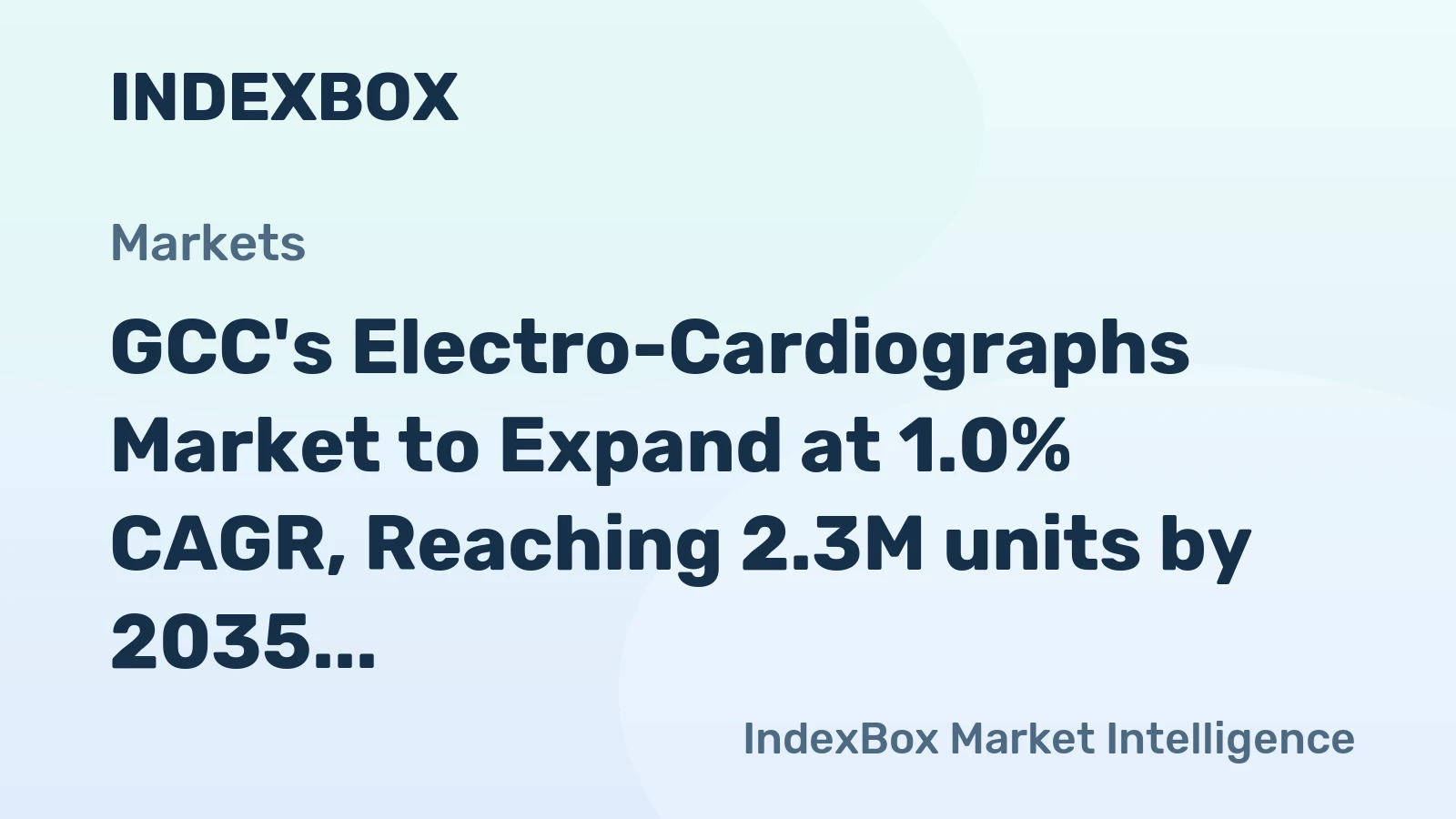 GCC's Electro-Cardiographs Market to Expand at 1.0% CAGR, Reaching 2.3M units by 2035