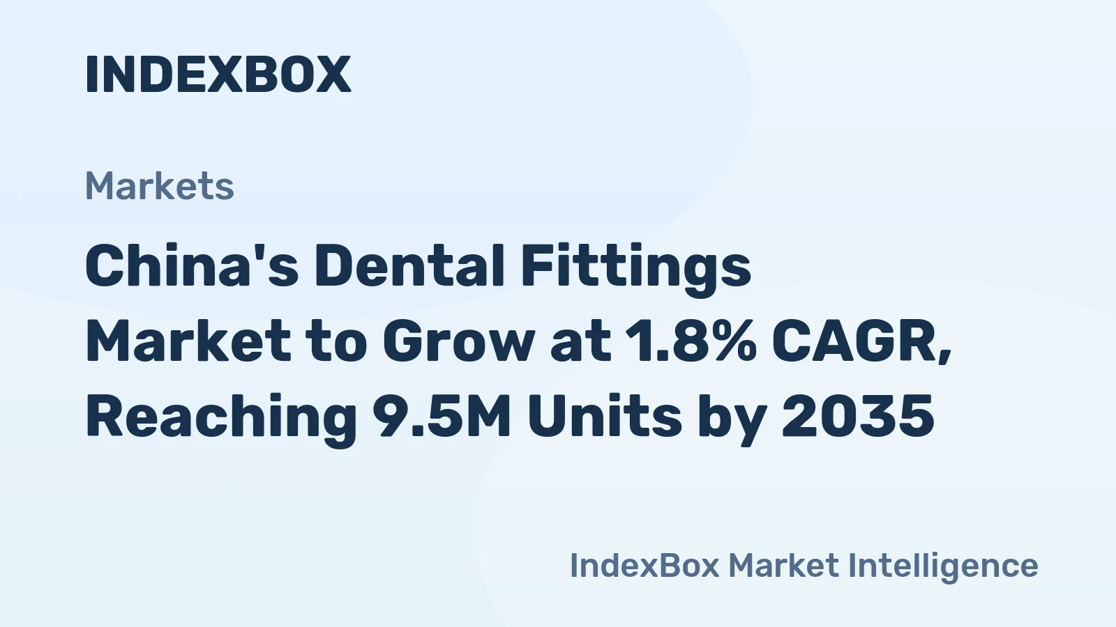 China's Dental Fittings Market to Grow at 1.8% CAGR, Reaching 9.5M Units by 2035