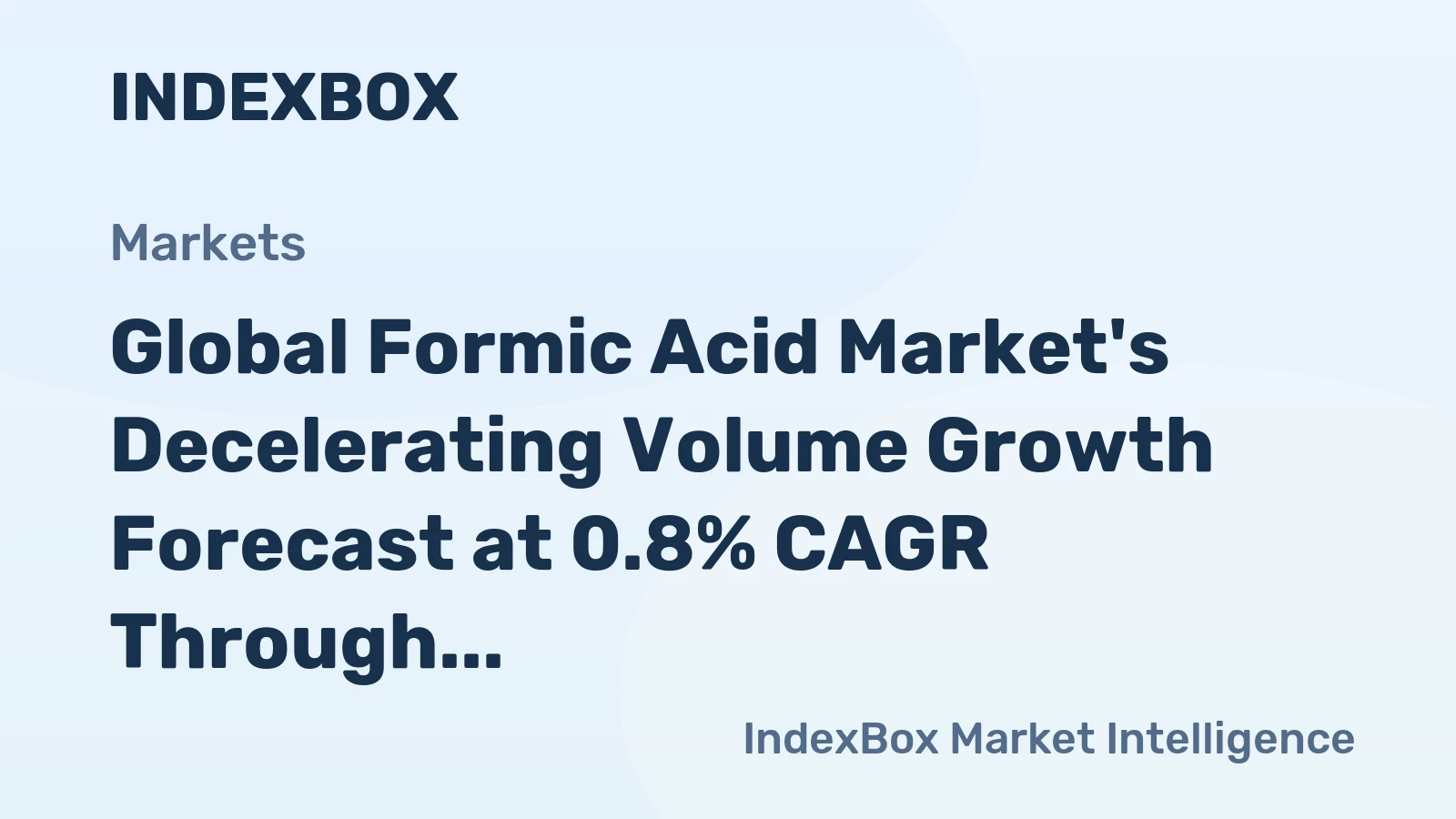 Global Formic Acid Market's Decelerating Volume Growth Forecast at 0.8% CAGR Through 2035