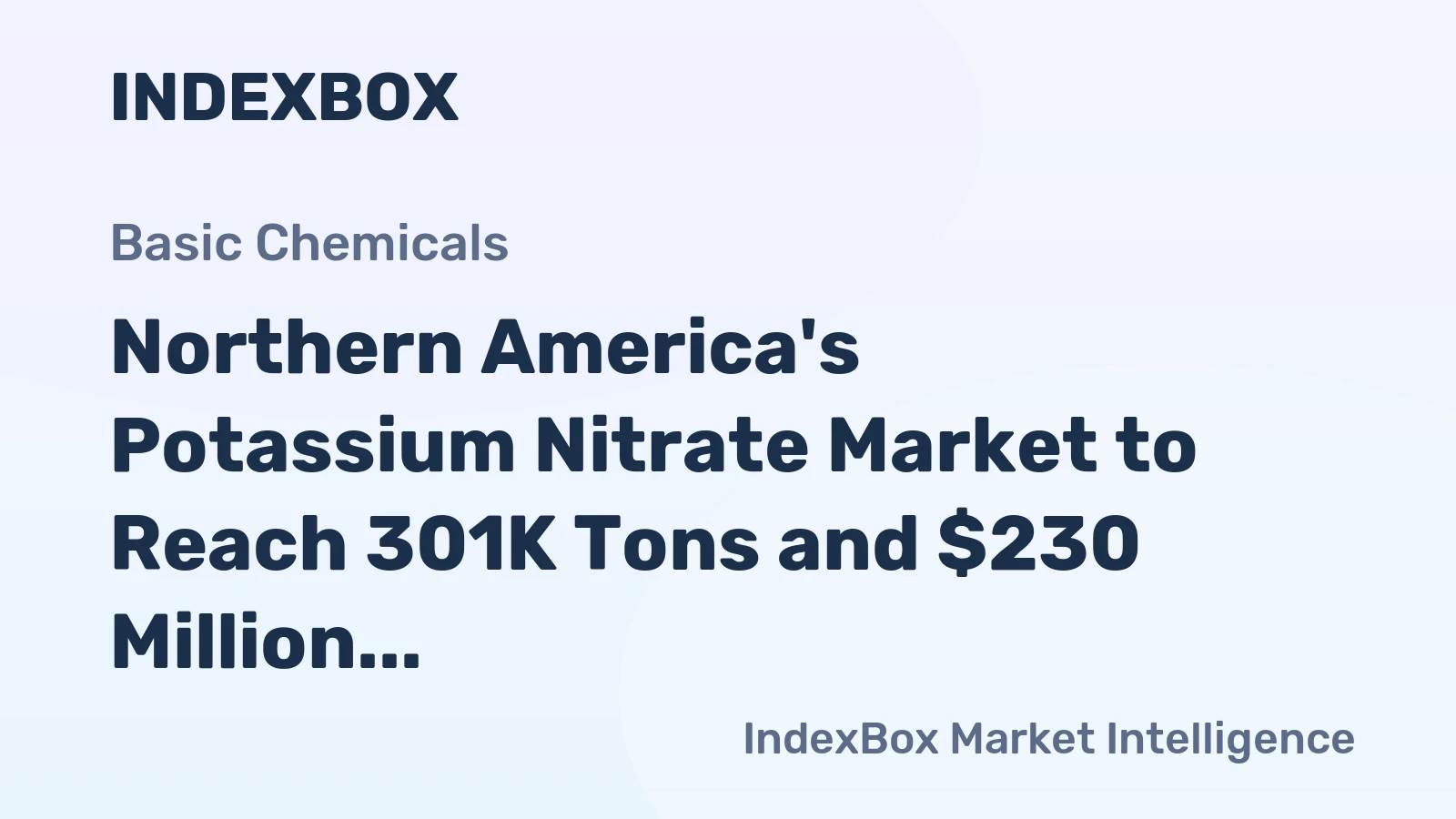 Northern America's Potassium Nitrate Market to Reach 301K Tons and $230 Million