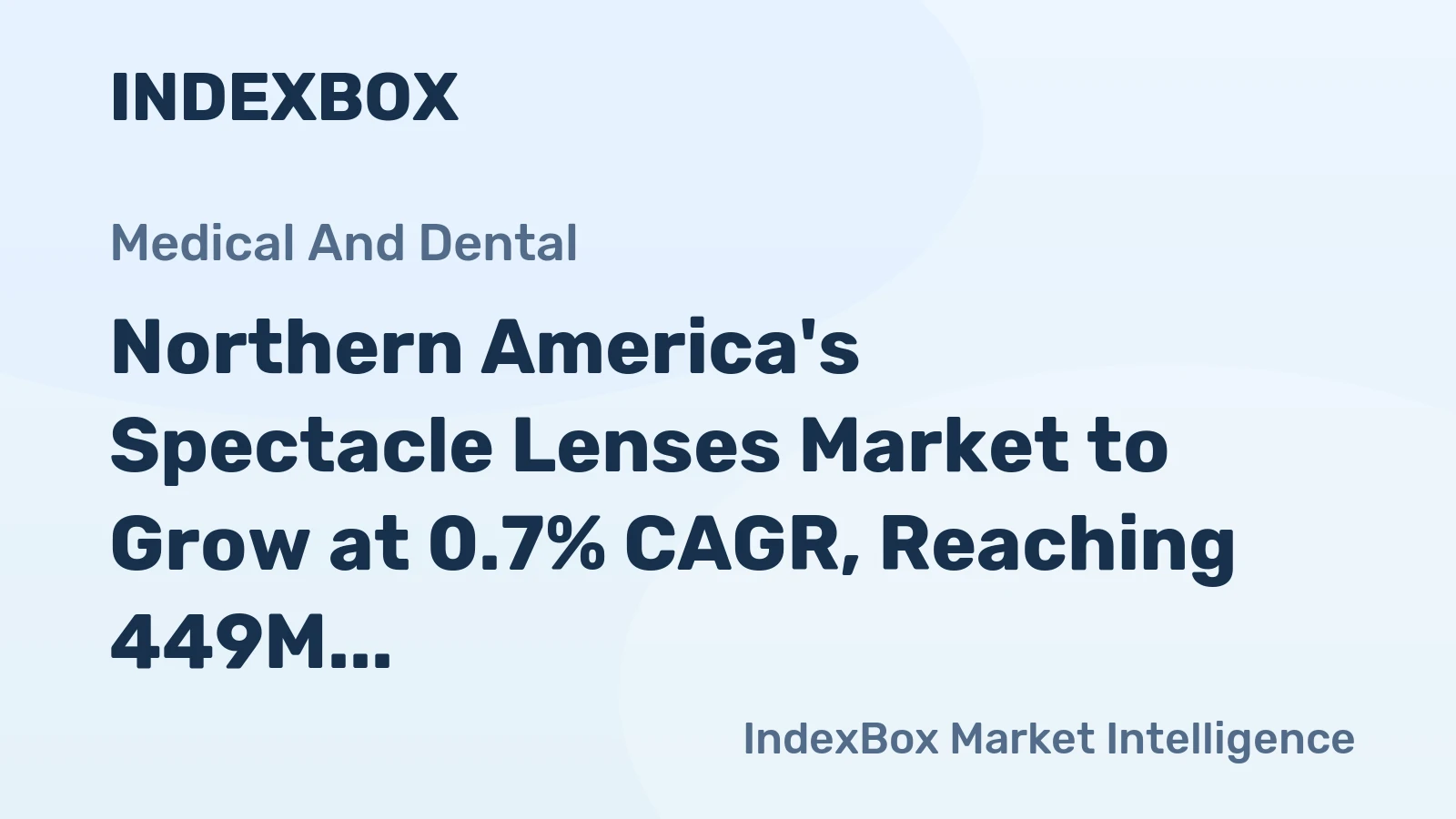 Northern America's Spectacle Lenses Market to Grow at 0.7% CAGR, Reaching 449M Units by 2035