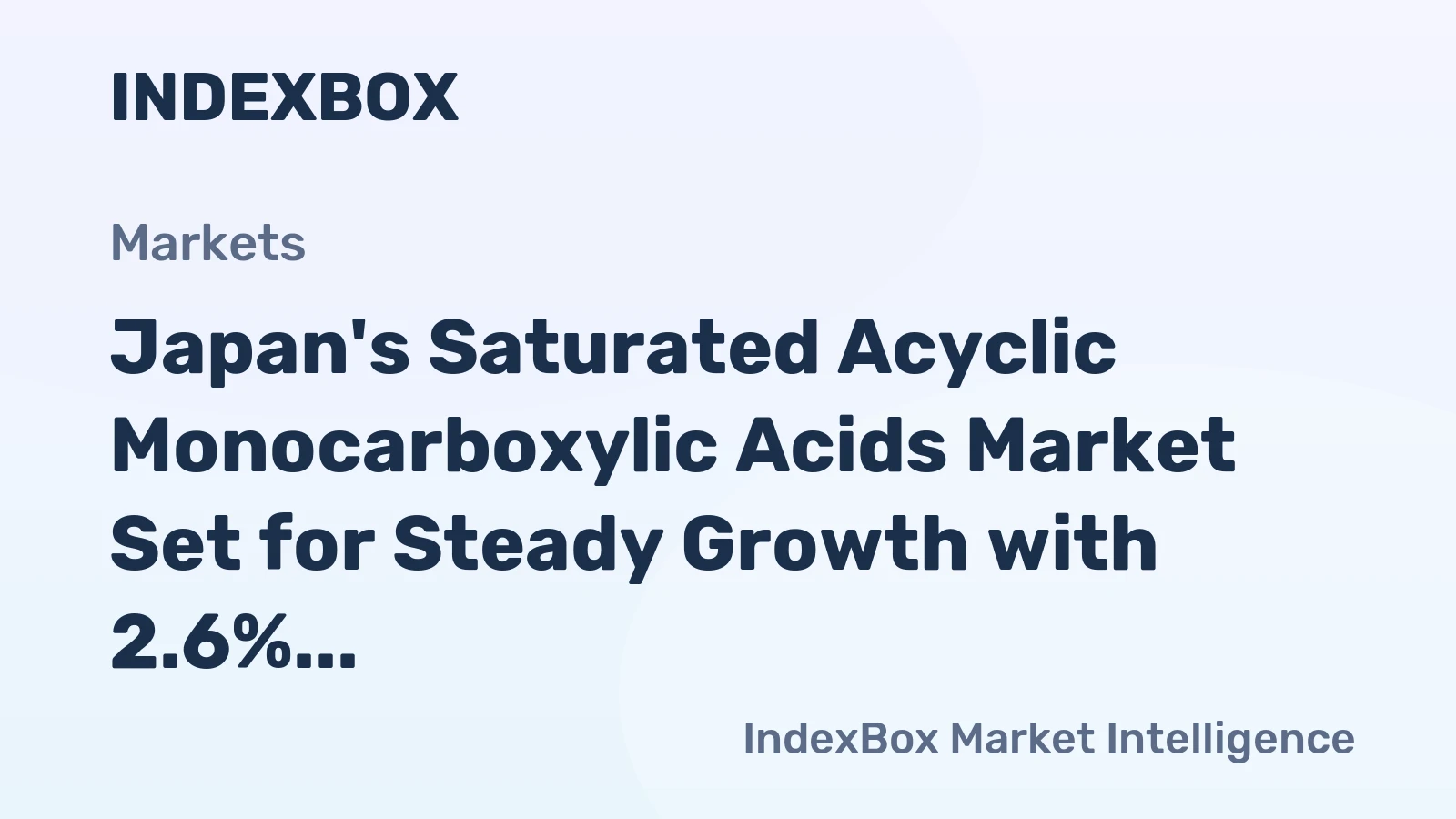 Japan's Saturated Acyclic Monocarboxylic Acids Market Set for Steady Growth with 2.6% CAGR in Value Through 2035