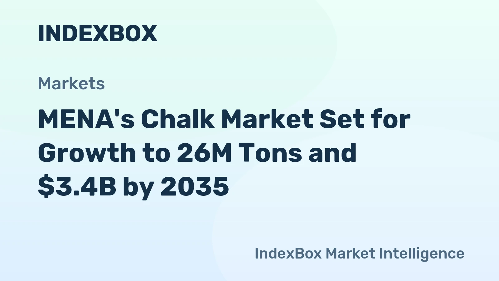 MENA's Chalk Market Set for Growth to 26M Tons and $3.4B by 2035