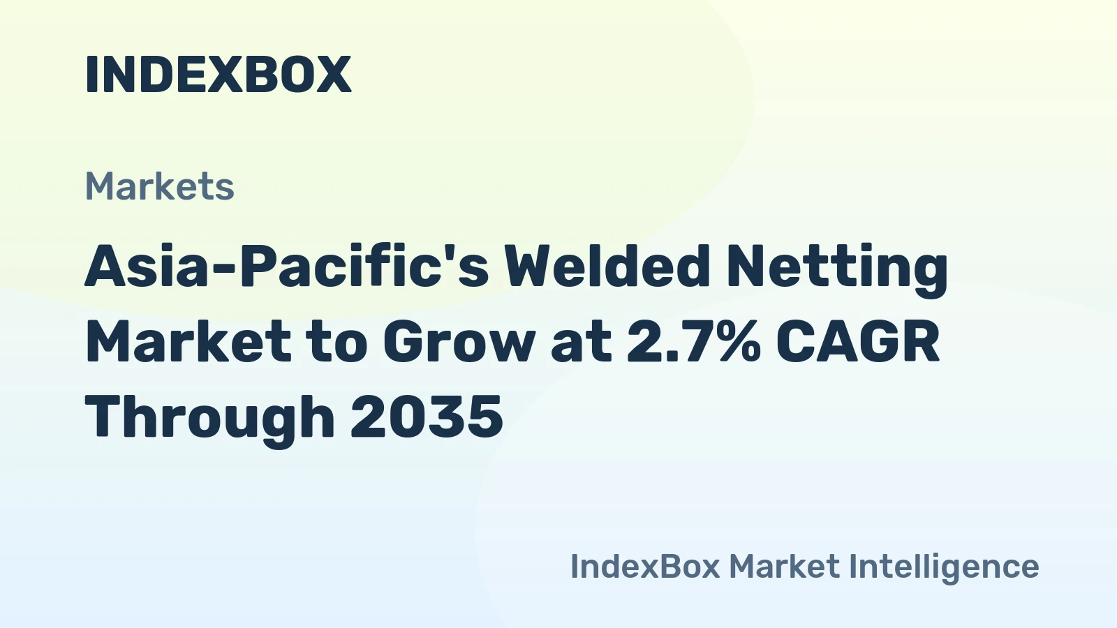 Asia-Pacific's Welded Netting Market to Grow at 2.7% CAGR Through 2035