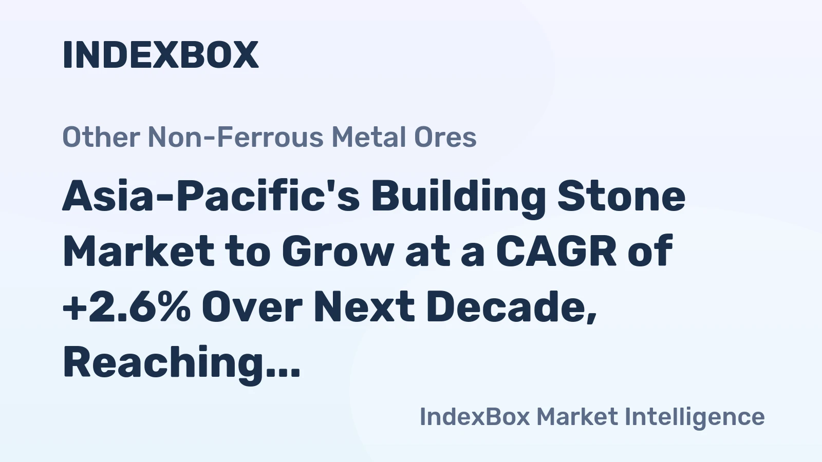 Asia-Pacific's Building Stone Market to Grow at a CAGR of +2.6% Over Next Decade, Reaching $77.3B by 2035