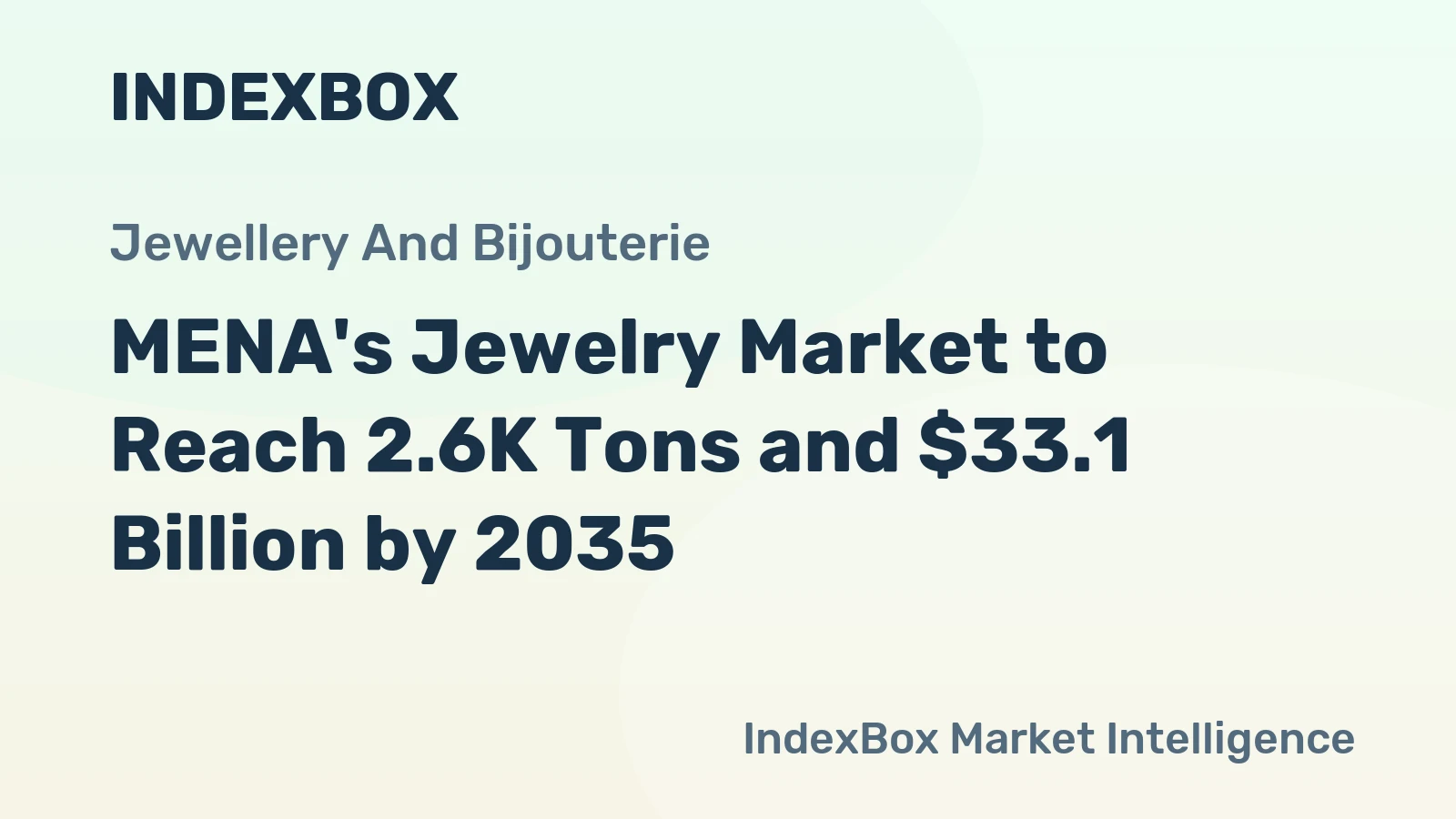 MENA's Jewelry Market to Reach 2.6K Tons and $33.1 Billion by 2035