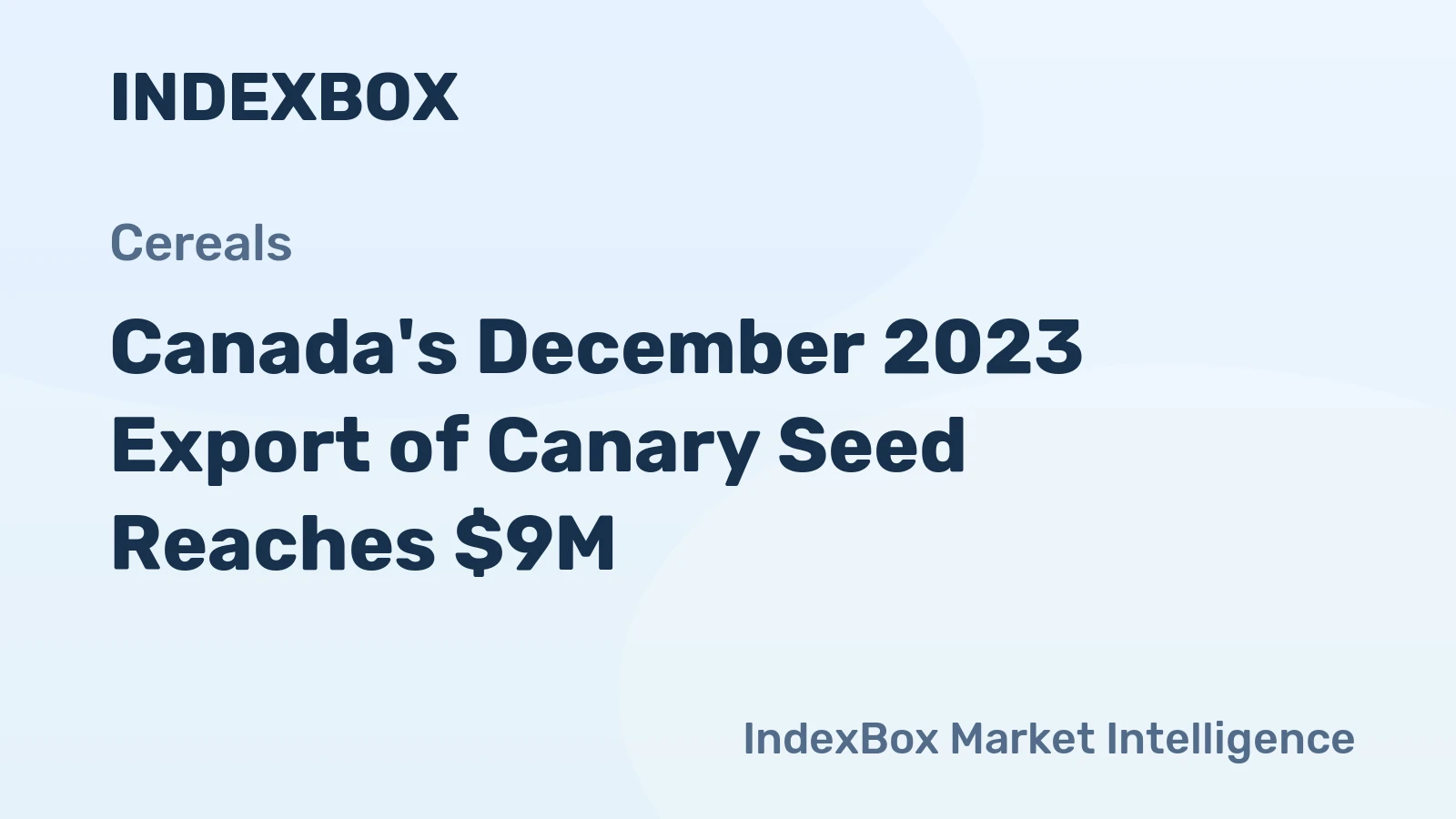 Canada's December 2023 Export of Canary Seed Reaches $9M