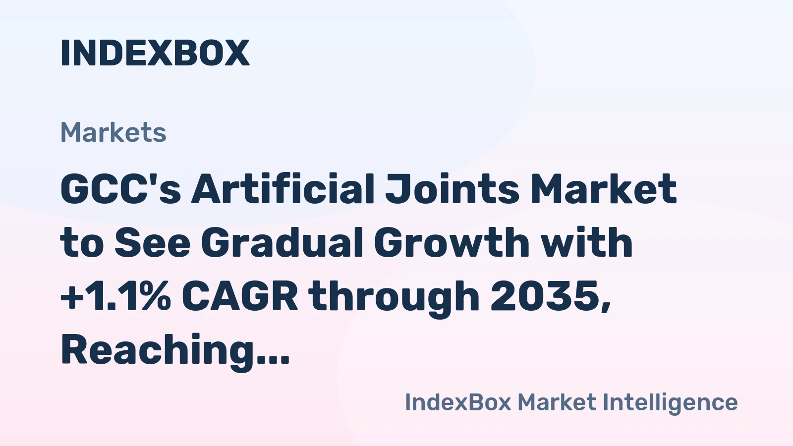 GCC's Artificial Joints Market to See Gradual Growth with +1.1% CAGR through 2035, Reaching 1M Units