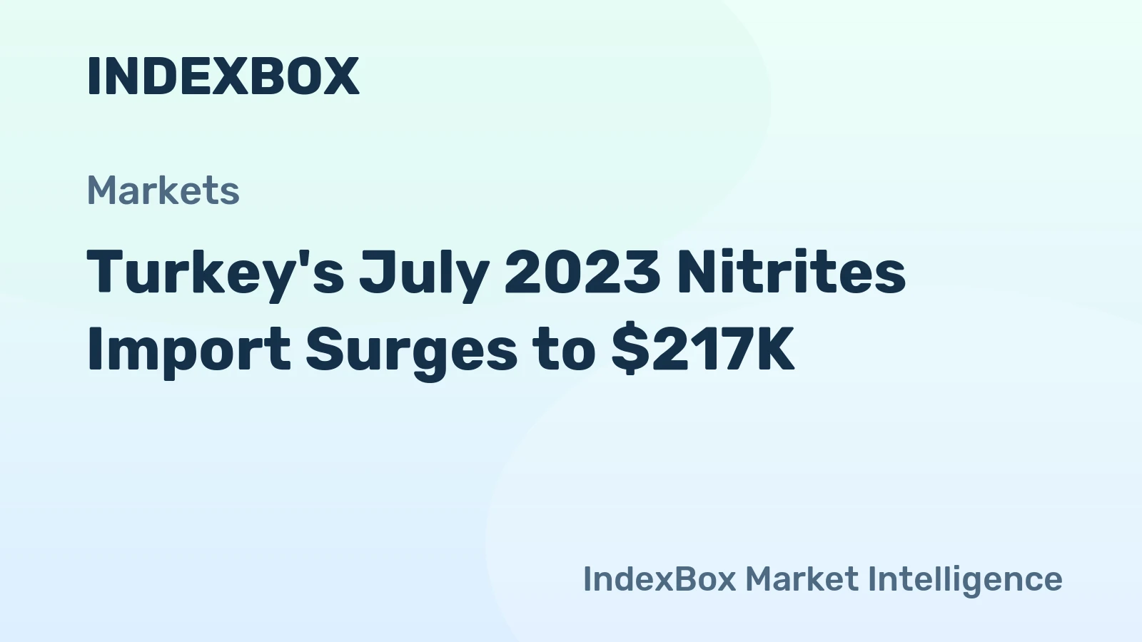 Turkey's July 2023 Nitrites Import Surges to $217K