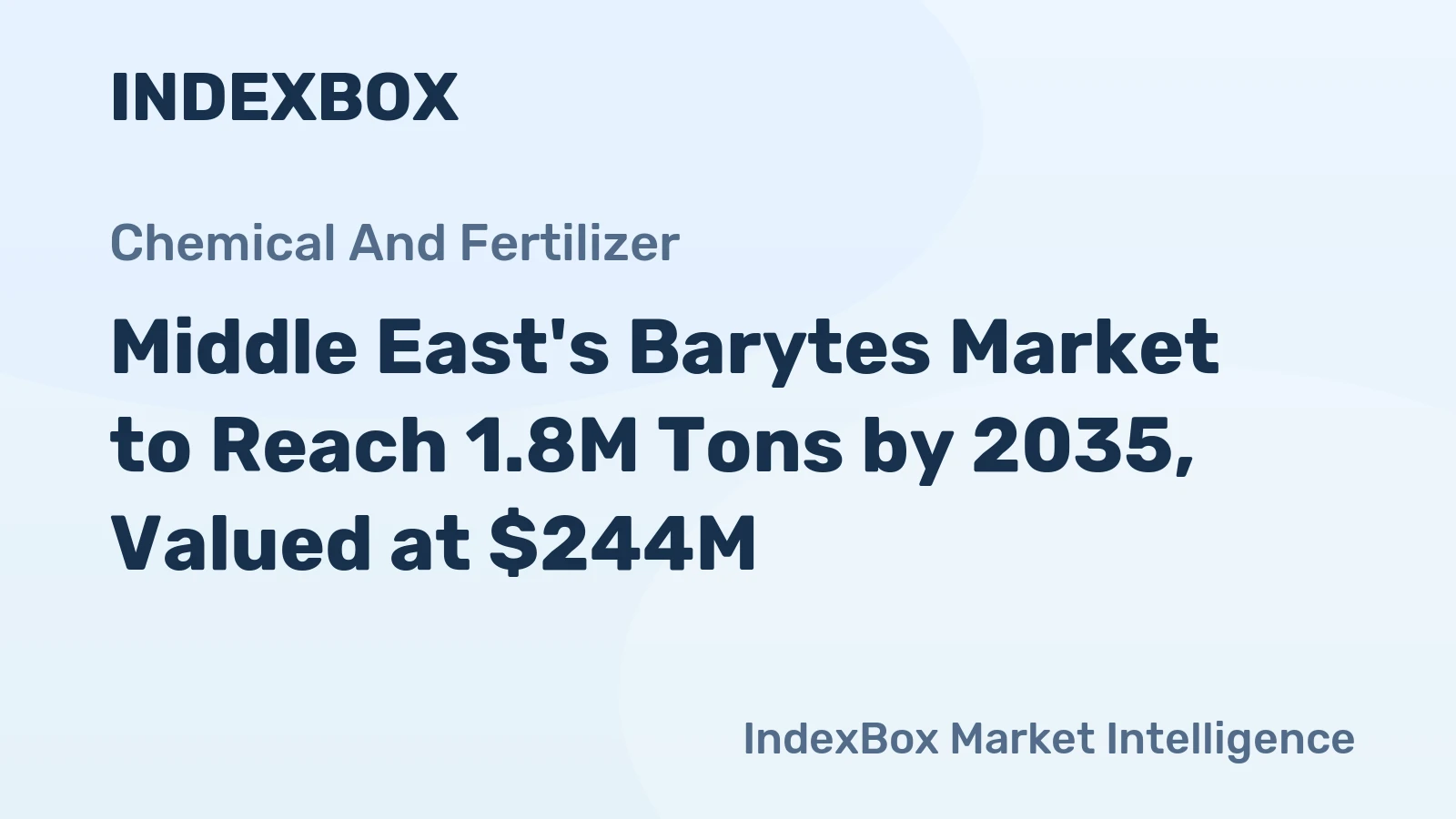 Middle East's Barytes Market to Reach 1.8M Tons by 2035, Valued at $244M