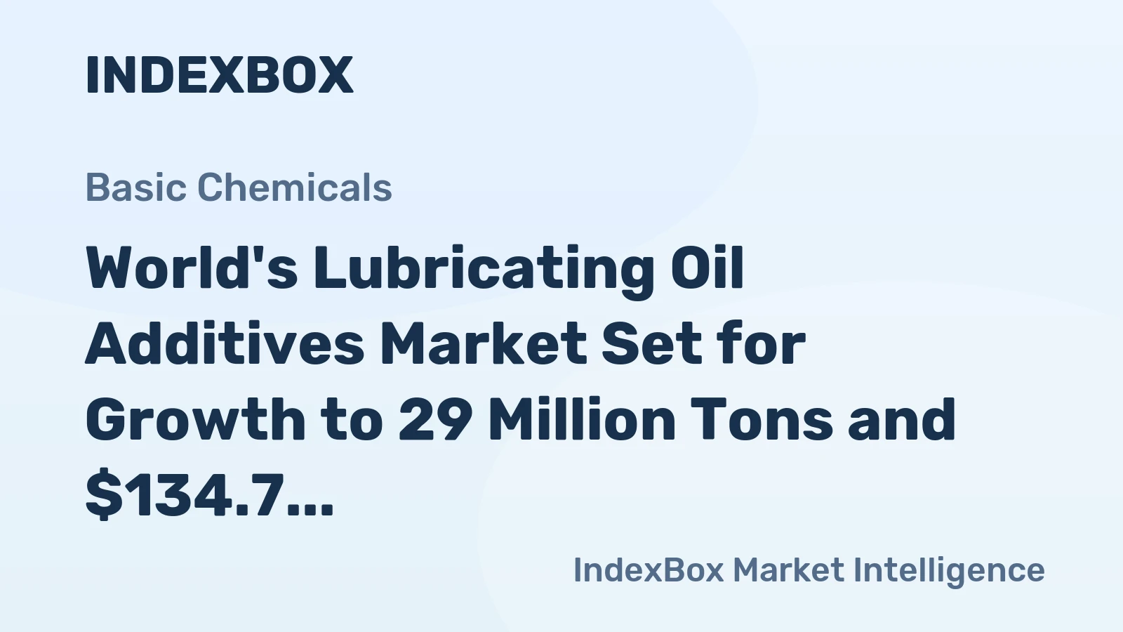 World's Lubricating Oil Additives Market Set for Growth to 29 Million Tons and $134.7 Billion by 2035