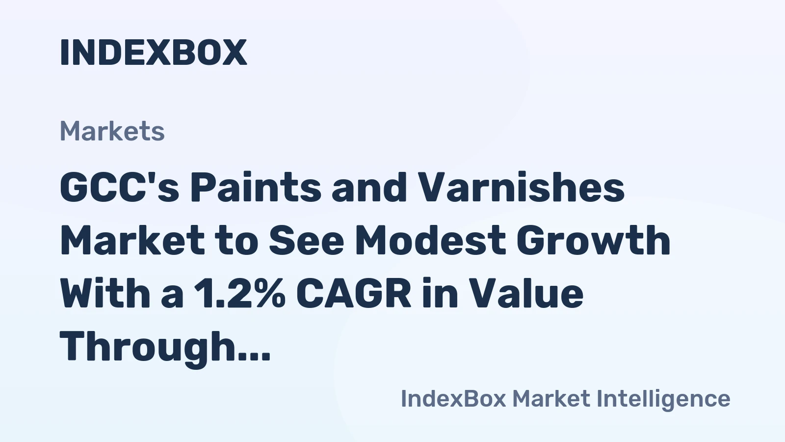 GCC's Paints and Varnishes Market to See Modest Growth With a 1.2% CAGR in Value Through 2035