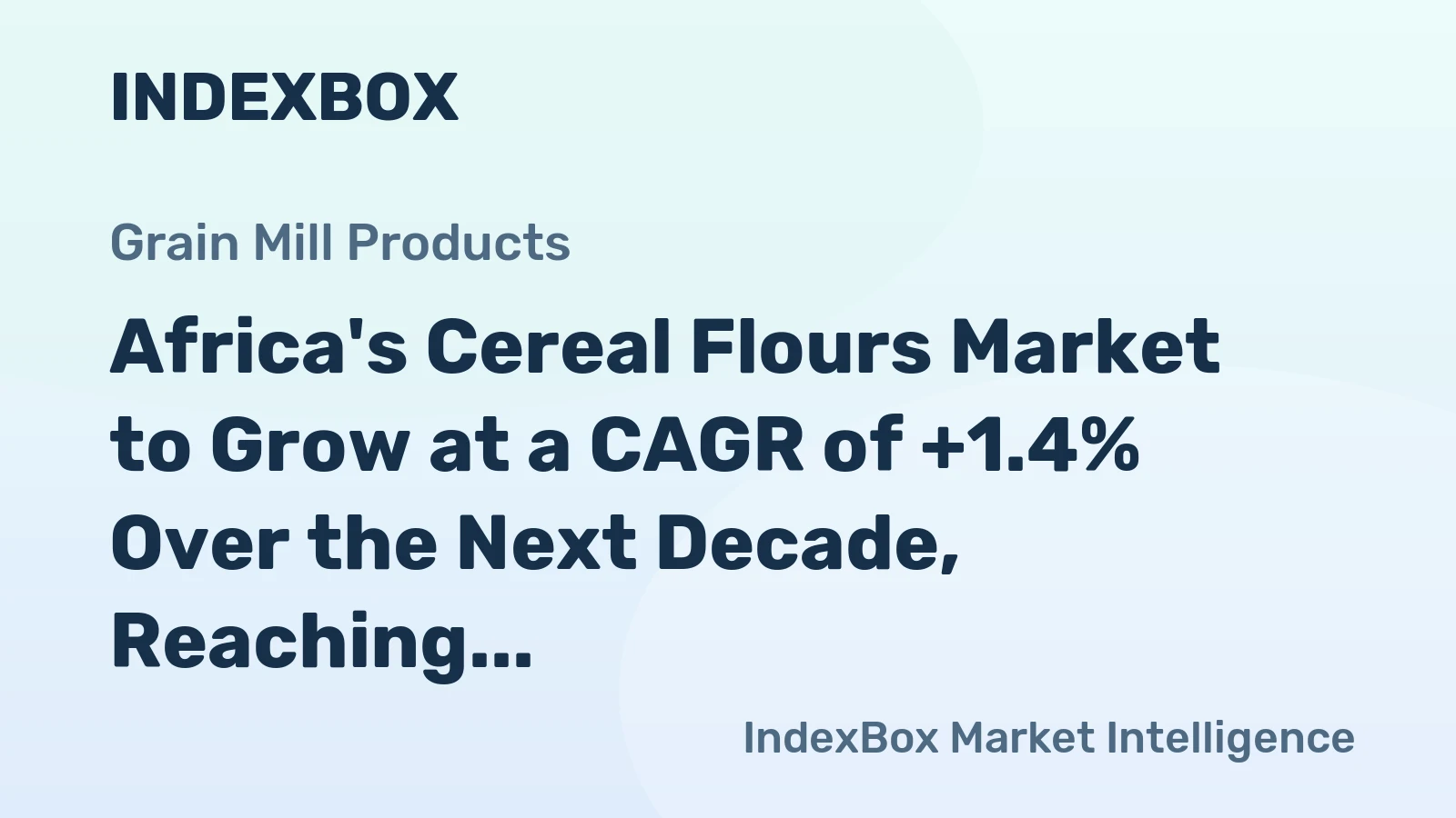 Africa's Cereal Flours Market to Grow at a CAGR of +1.4% Over the Next Decade, Reaching 93M Tons by 2035