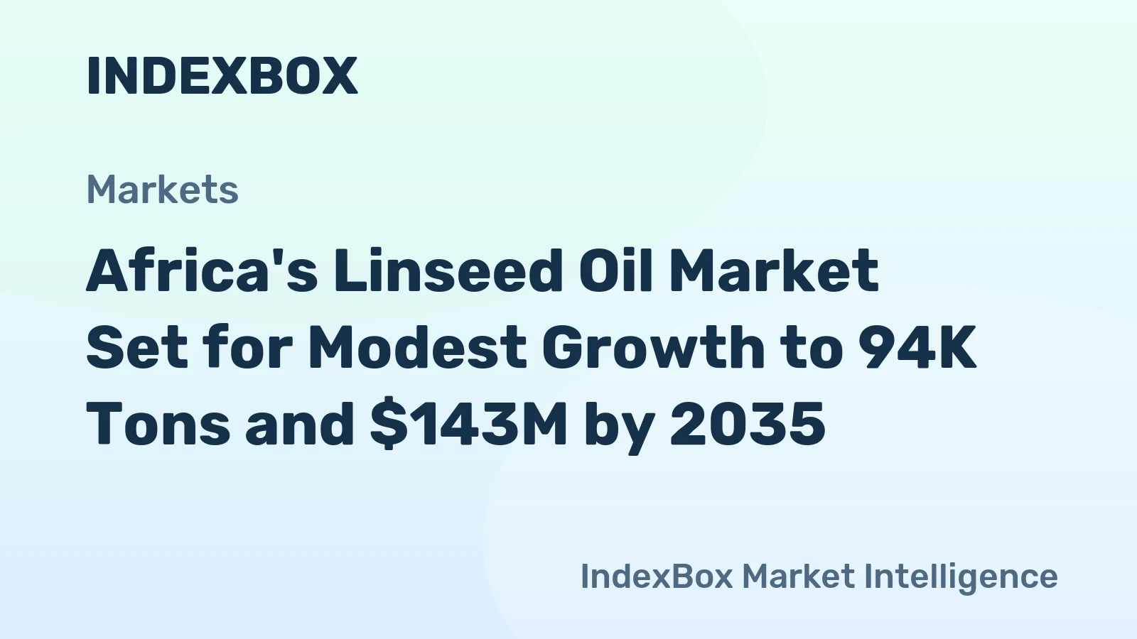 Africa's Linseed Oil Market Set for Modest Growth to 94K Tons and $143M by 2035
