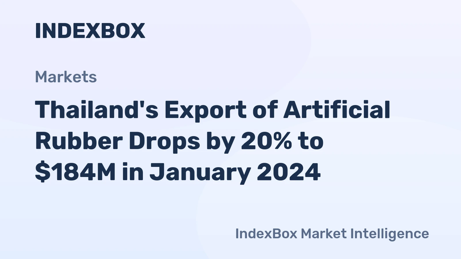 Thailand's Export of Artificial Rubber Drops by 20% to $184M in January 2024
