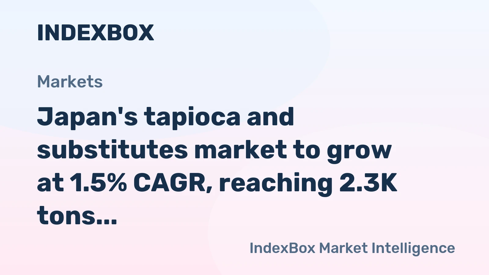 Japan's tapioca and substitutes market to grow at 1.5% CAGR, reaching 2.3K tons by 2035, driven by increasing demand.