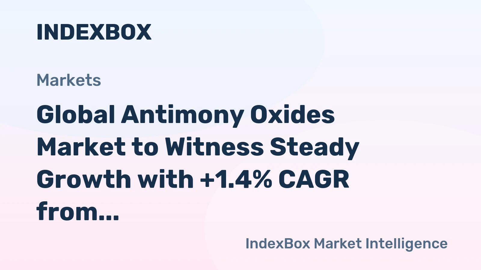 Global Antimony Oxides Market to Witness Steady Growth with +1.4% CAGR from 2024 to 2035, Reaching $1.6B by 2035