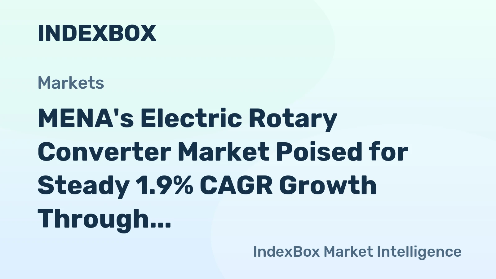 MENA's Electric Rotary Converter Market Poised for Steady 1.9% CAGR Growth Through 2035