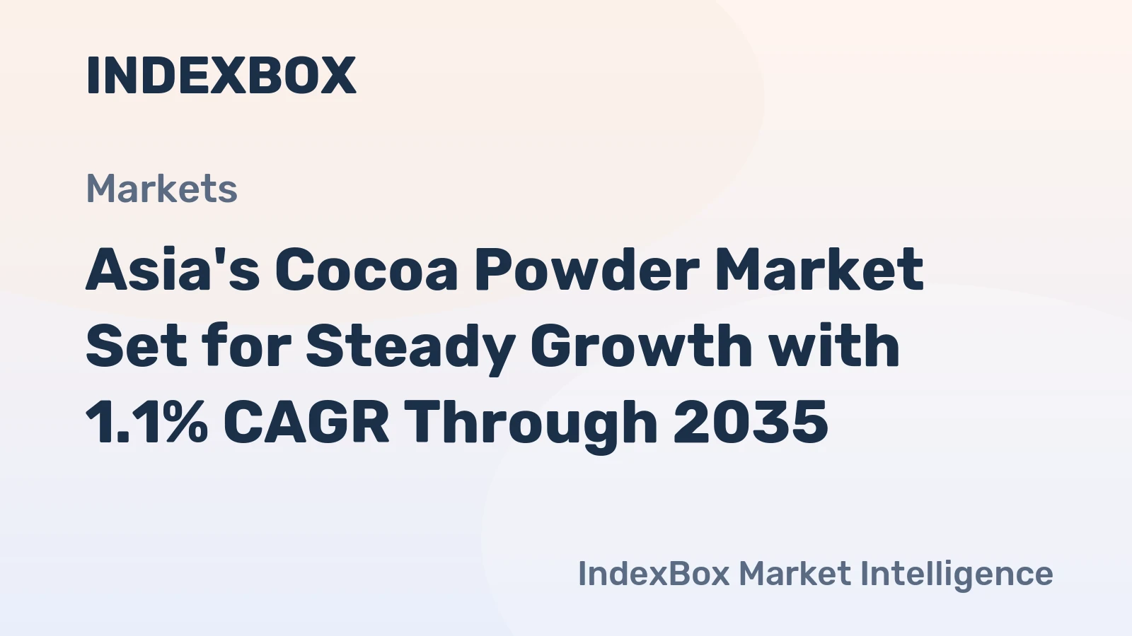 Asia's Cocoa Powder Market Set for Steady Growth with 1.1% CAGR Through 2035