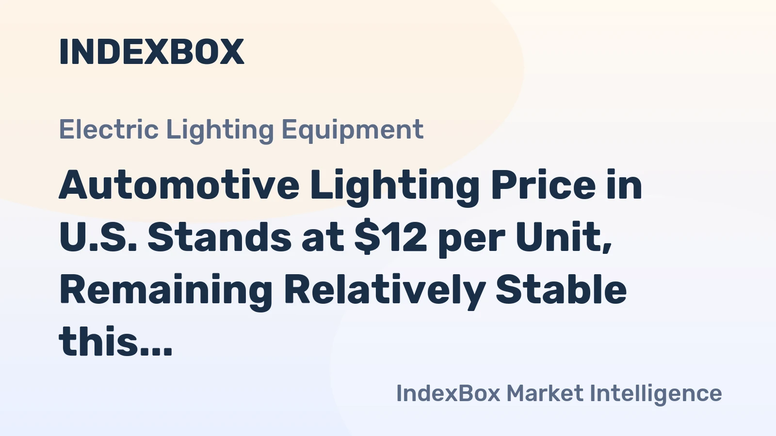 Automotive Lighting Price in U.S. Stands at $12 per Unit, Remaining Relatively Stable this Year