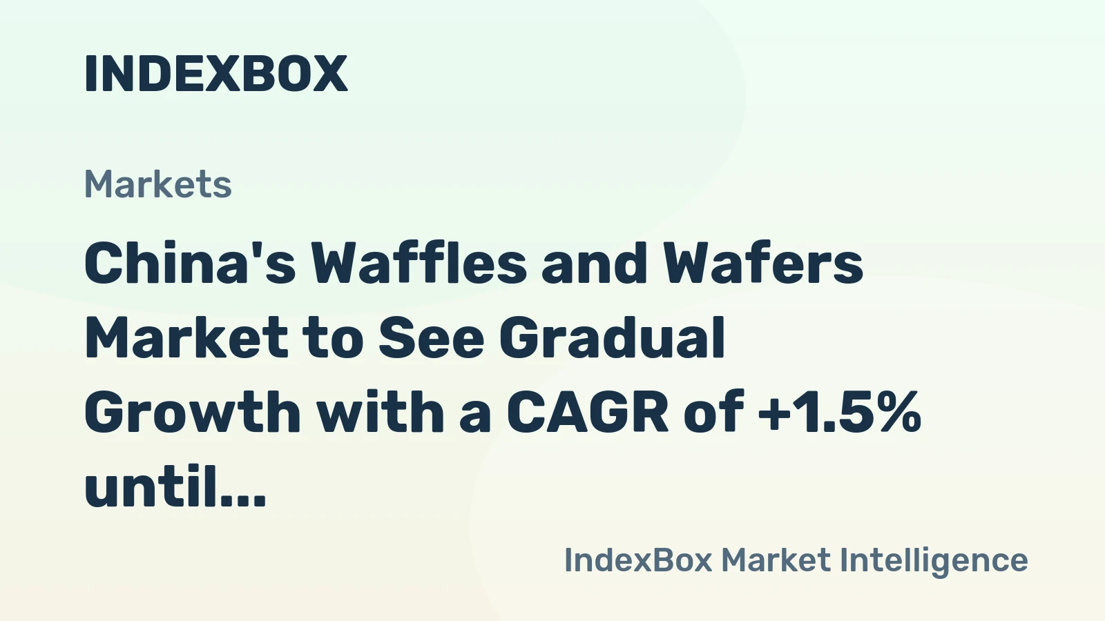 China's Waffles and Wafers Market to See Gradual Growth with a CAGR of +1.5% until 2035