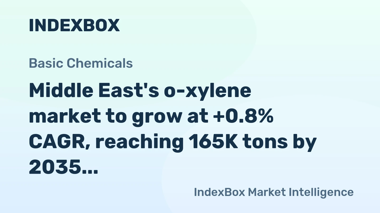Middle East's o-xylene market to grow at +0.8% CAGR, reaching 165K tons by 2035