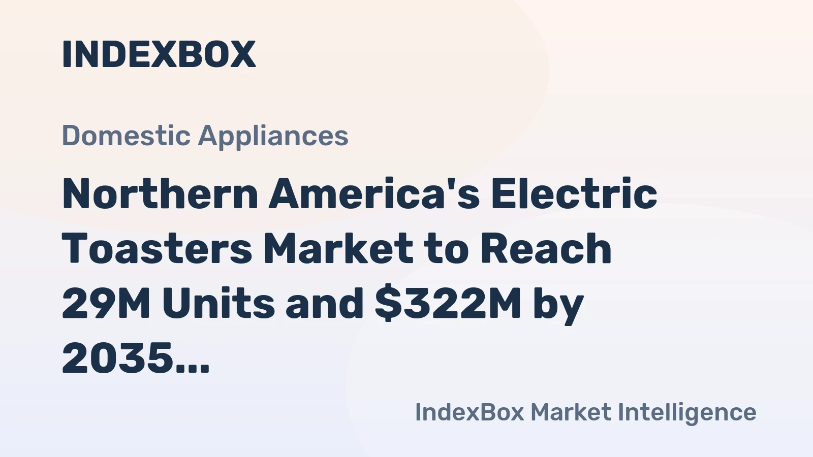 Northern America's Electric Toasters Market to Reach 29M Units and $322M by 2035 on Growing Domestic Demand