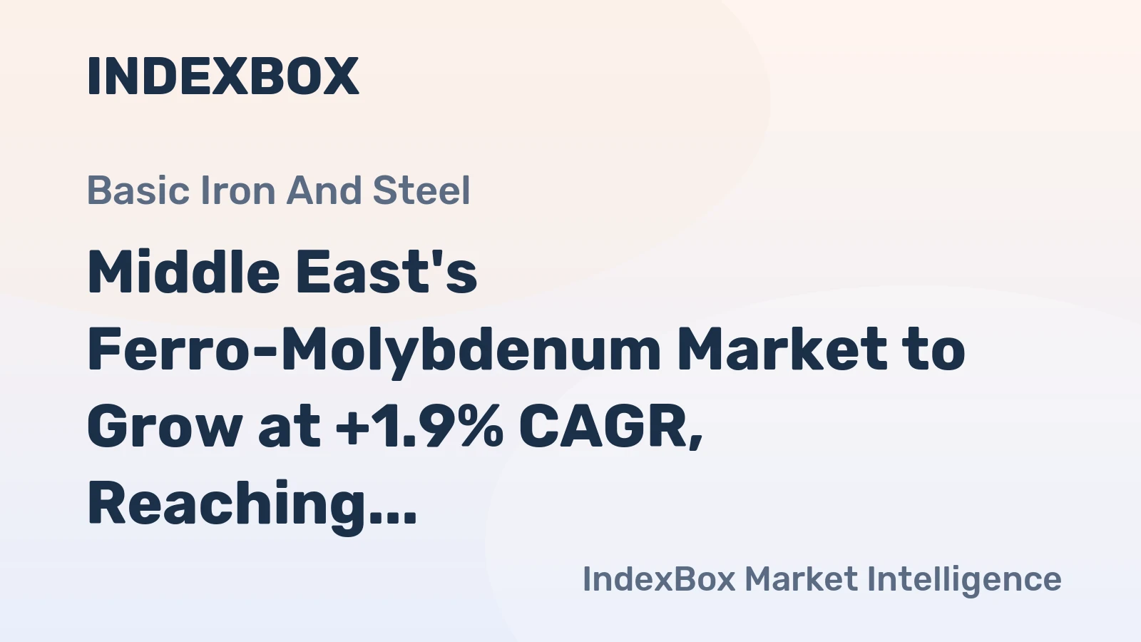 Middle East's Ferro-Molybdenum Market to Grow at +1.9% CAGR, Reaching $137M by 2035