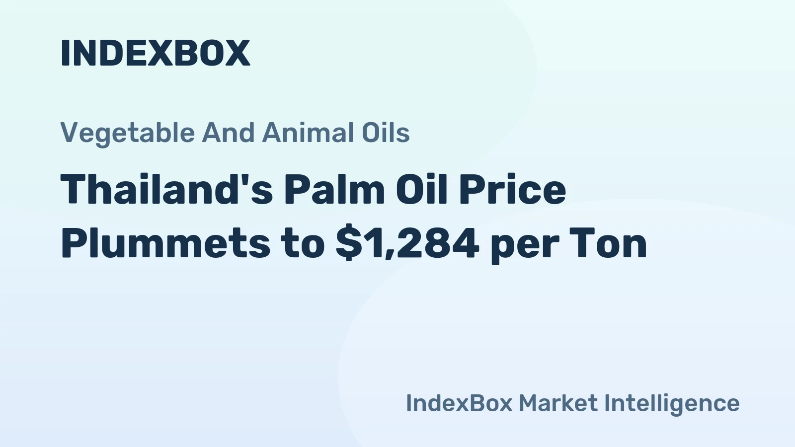 Thailand's Palm Oil Price Plummets to $1,284 per Ton