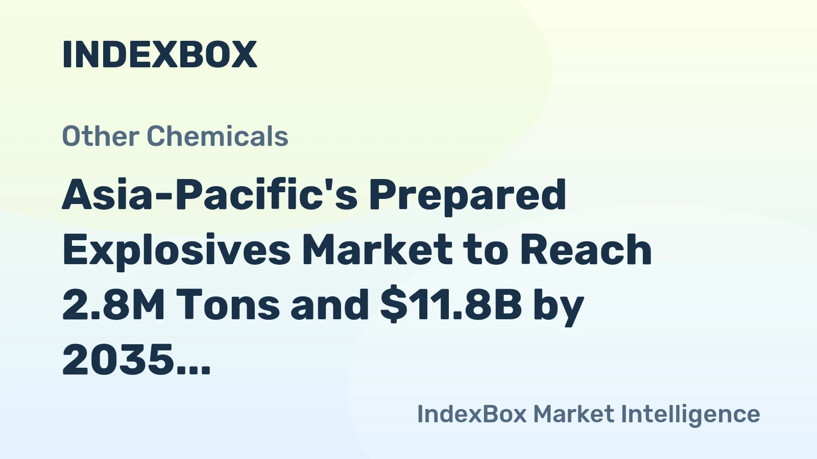 Asia-Pacific's Prepared Explosives Market to Reach 2.8M Tons and $11.8B by 2035, with Anticipated Growth of +1.8% in Volume and +2.1% in Value